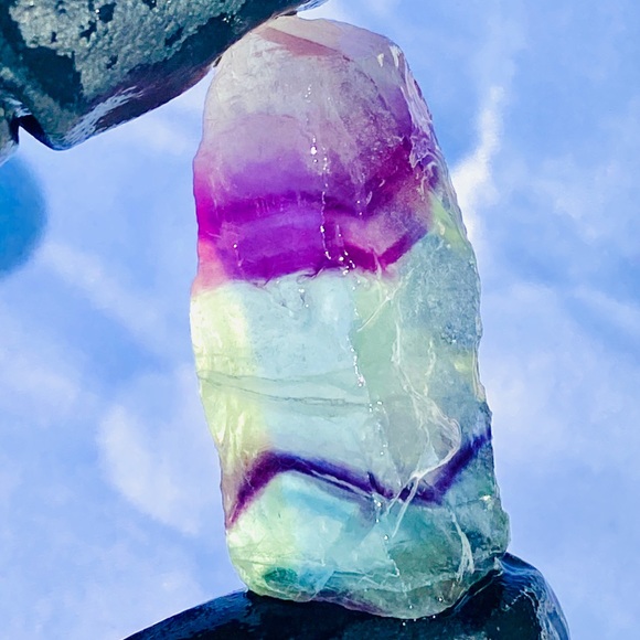 Accents | 4 Oz Uv Active Rainbow Fluorite Raw Rough Natural Mineral ...